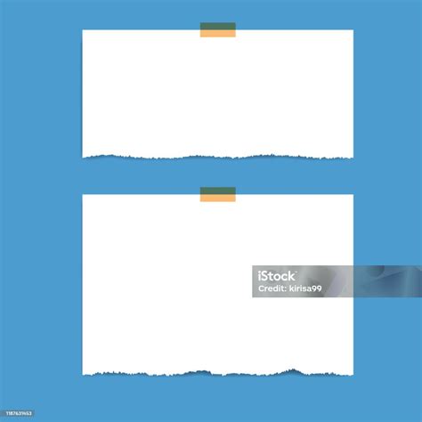 빈 제곱 메모장 페이지와 테이프 베이지 색 스티커 테이프로 붙어 있는 종이에 주의 하십시오 0명에 대한 스톡 벡터 아트 및 기타 이미지 Istock