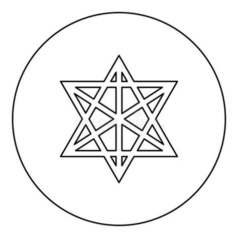 Metatron Cube Sacred Geometry Icon In Circle Round Black Color Vector