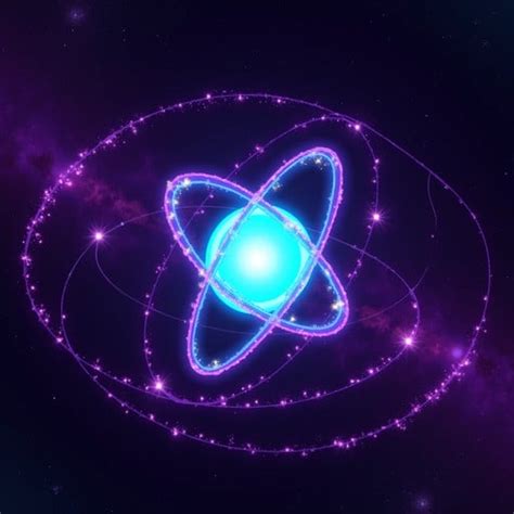 Free Cosmic Atom Glow Photo Atom Quantum Cyan Download At Stockcake