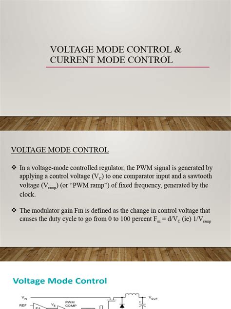 Voltage Mode Control And Current Mode Control Pdf