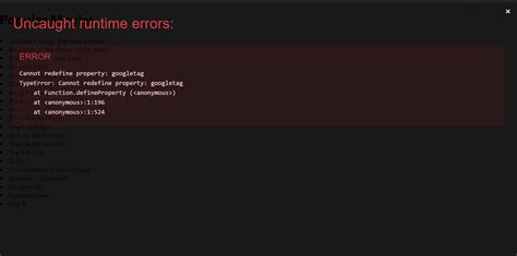Javascript Cannot Redefine Property Googletag Stack Overflow