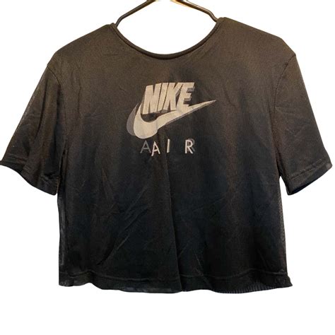 Nike Womens Size S Short Sleeve Black White Crop Top S