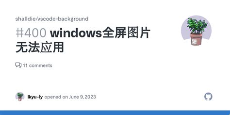 Windows全屏图片无法应用 · Issue 400 · Shalldievscode Background · Github