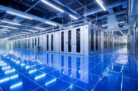 Premium Photo Server Racks In Computer Network Security Server Room Data Center D Render Dark Blue