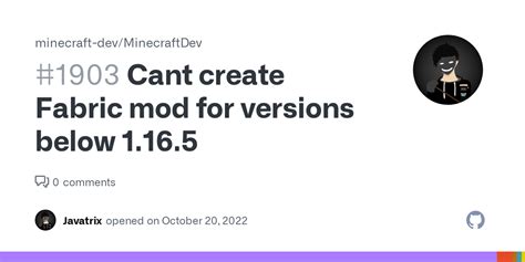 Cant Create Fabric Mod For Versions Below Issue Minecraft Dev Minecraftdev Github