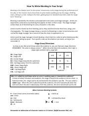 How To Write Blocking In Your Script A Guide For Actors And Course Hero