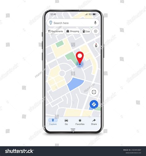 Gps Mobile Navigation Realistic Smartphone Gps Stock Vector Royalty Free Shutterstock