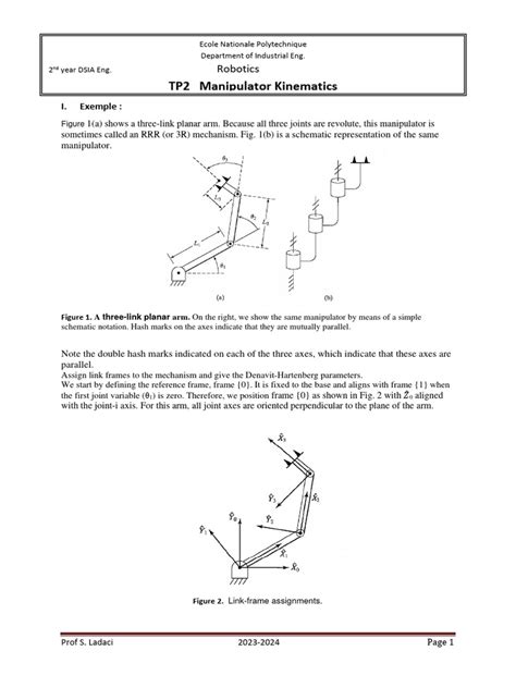 Dsia2rob24 Tp2 Manipulator Kinematics Pdf Rotation Parameter