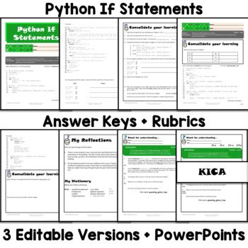 Using If Statements To Error Trap Input In Python Editable Resource Package