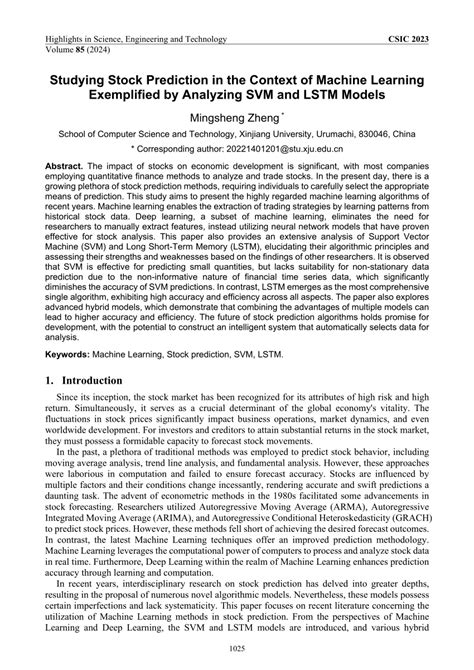 PDF Studying Stock Prediction In The Context Of Machine Learning Exemplified By Analyzing SVM