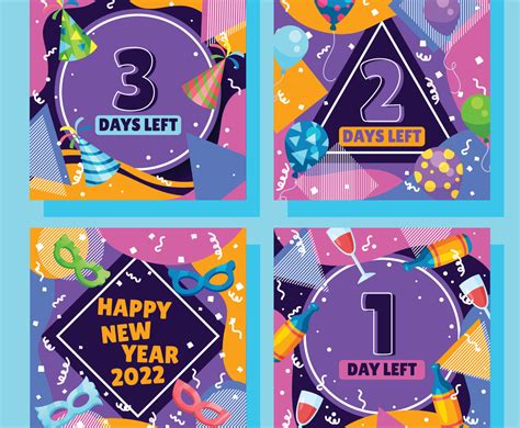 New Year Count Down Instagram Post Vector Art And Graphics