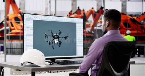 Engineer Doing 3d Cad Model Design On Computer Stock Image Image Of