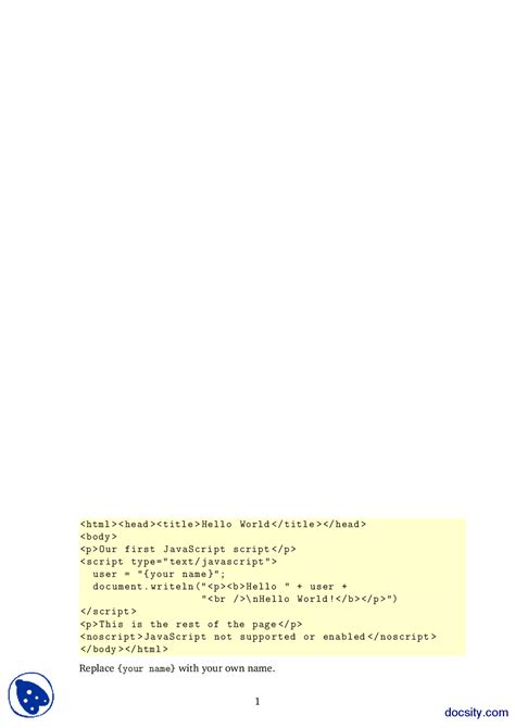 javascript code programming environment lab task docsity