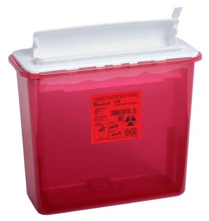 CONTAINER SHARPS RED 5 4QT WALL DISP 12 CS New Hampshire Medical Supply