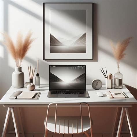 Premium Photo Minimalist Workspace Featuring Your Laptop As The