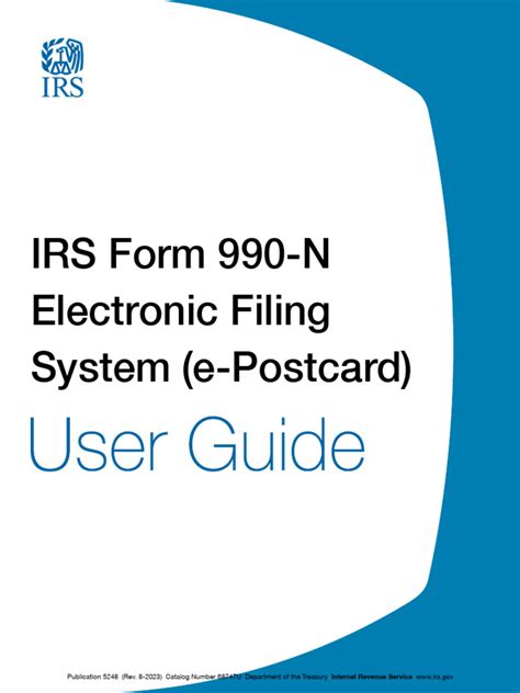 Irs Form 990 N E Postcard Filing Guide Pdf Internal Revenue Service Login