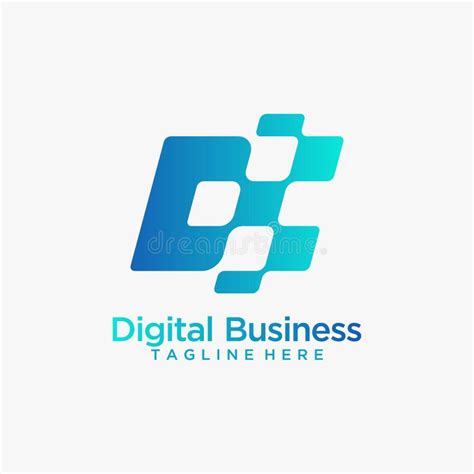 Letter Db For Digital Business Logo Design Stock Vector Illustration Of Technology Futuristic