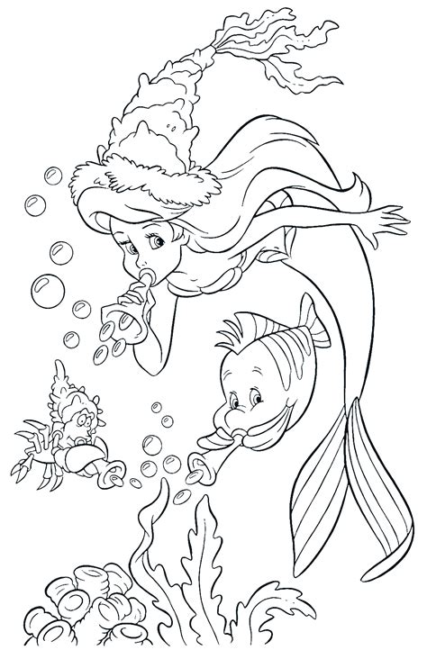 Ariel Flounder Coloring Page