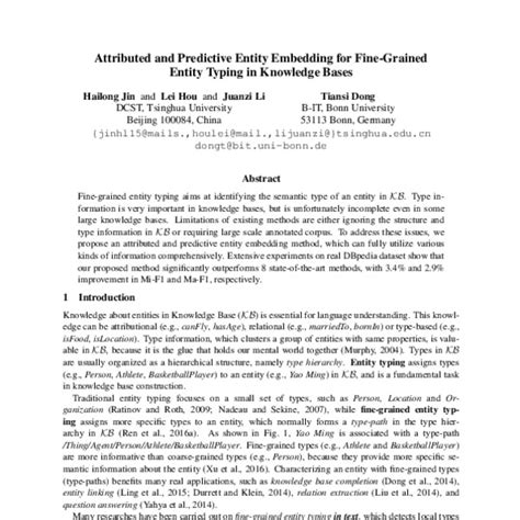attributed and predictive entity embedding for fine grained entity