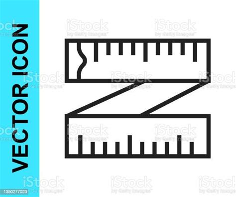 흰색 배경에 격리된 블랙 라인 테이프 측정 아이콘입니다 측정 테이프 벡터 개념에 대한 스톡 벡터 아트 및 기타 이미지 개념 거리가 먼 건설 산업 Istock