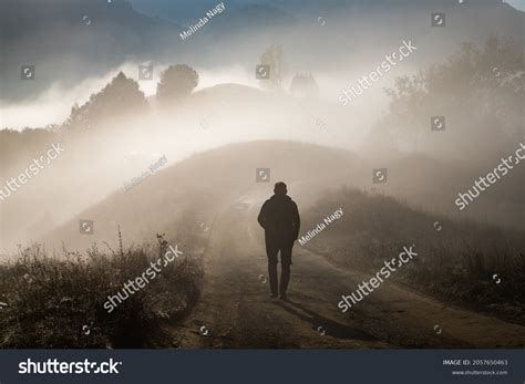 10 564 Fog Landscape Man Walking Images Stock Photos Vectors Shutterstock