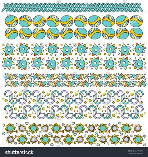 Colorful Modern Vector Trim Border Collection Stock Vector Royalty Free 264909017 Shutterstock