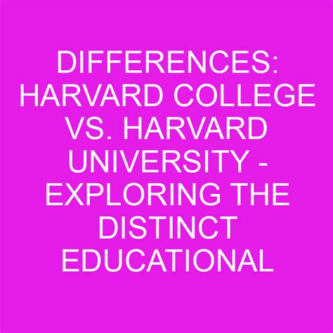 Differences Harvard College Vs Harvard University Exploring The