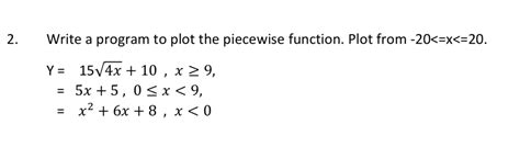 Solved 2 Write A Program To Plot The Piecewise Function