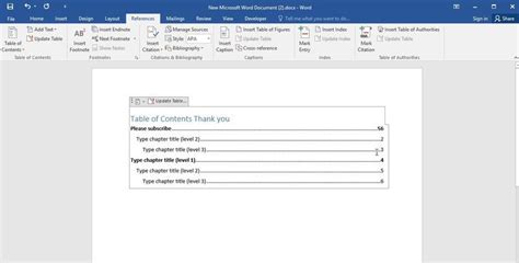 How To Create And Update A Table Of Contents In Microsoft Word