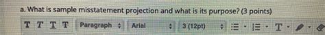 Solved A What Is Sample Misstatement Projection And What Is