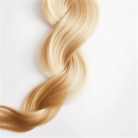 Smooth Blonde Hair Braid On A Minimalist White Background Premium Ai