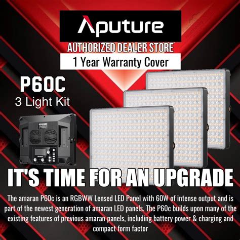 Aputure Amaran P60c Rgbww Led Panel 3 Light Kit Photography Photography Accessories Lighting