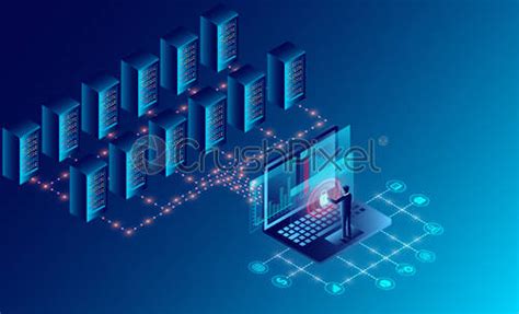 Datacenter Server Room Cloud Storage Technology And Big Data Processing Stock Vector 1191850