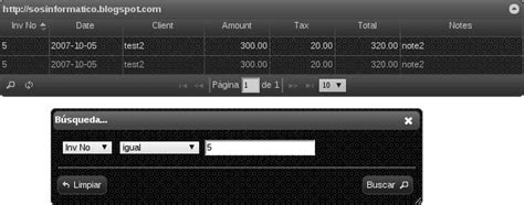 el sos informatico desarrollo y programacion web jqgrid búsqueda y barra de filtro