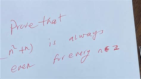 Solved Prove That N N Is Always Even Forevery N Chegg