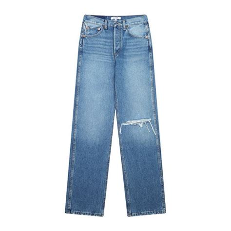 Redone 리던 리던 여성 리던 여성 90s 하이라이즈 루즈핏 데님 팬츠 블루 Hrd27frde021bl S I Village 에스아이빌리지