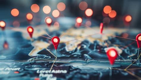 Detailed Global Map Highlighting Key Locations With Red Pins Against A