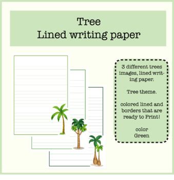 Tree Writing Paper Lined Paper Tree Theme By Creative Art Store