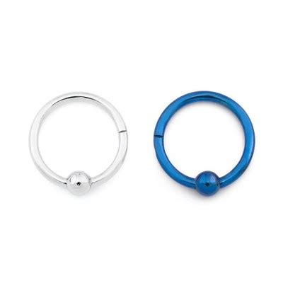 16g Hinged Titanium Captive Bead Clicker Ring