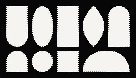 Geometric Shapes White Quote Frame Set Empty Jagged Curved Box Element Wavy Simple Stickers Or