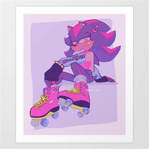 Shadow In Roller Skates Art Print By Swati Shadow The Hedgehog Sonic Fan Characters Sonic