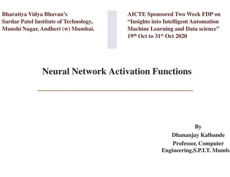 Activation Functions In Soft Computing Aw Pptx