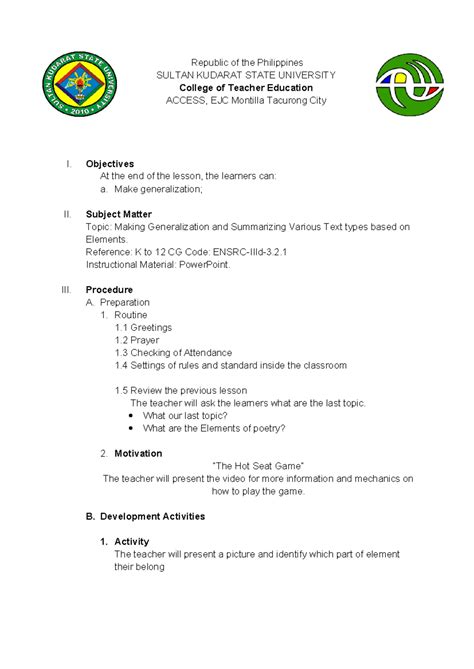 Making Generalization And Summarizing Various Text Types Based On