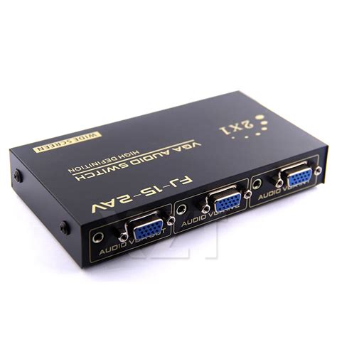 Newest Hot VGA Switch Box VGA Switch 2 In 1 Out VGA Switch With Audio Output Display Share VGA