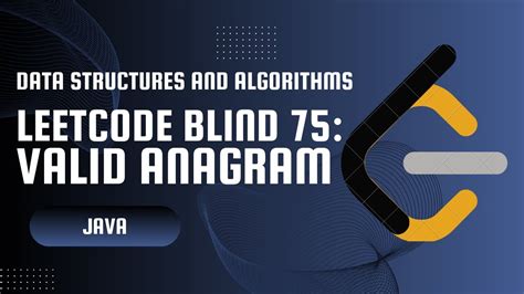 leetcode 242 valid anagram blind 75 java youtube
