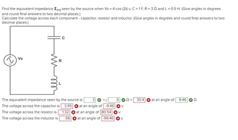 Solved Find The Equivalent Impedance Zeq Seen By The Source