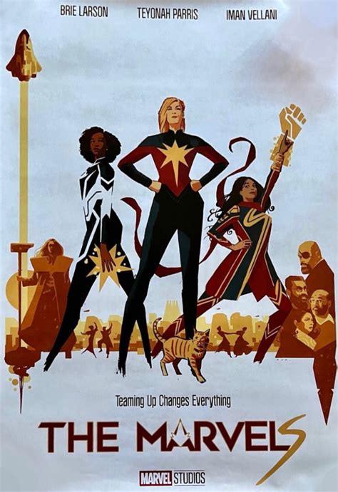 The Marvels Kamala Khan Carol Danvers And Monica Rambeau Exclusive Poster Marvels Captain