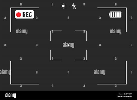 Video Camera Viewfinder Overlay Template Interface On Dark Background