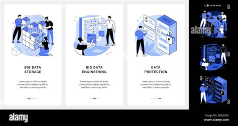 Database Security Mobile App Ui Kit Stock Vector Image And Art Alamy