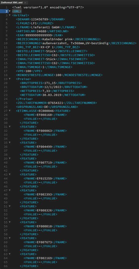 Produktdatenformate In Xml Konvertieren